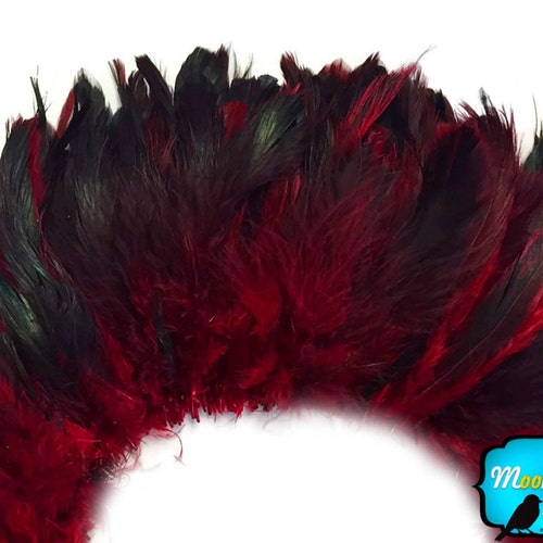 Red Laced Pointy Feathers 10 Pieces Claret Dyed BLW Laced | Etsy
