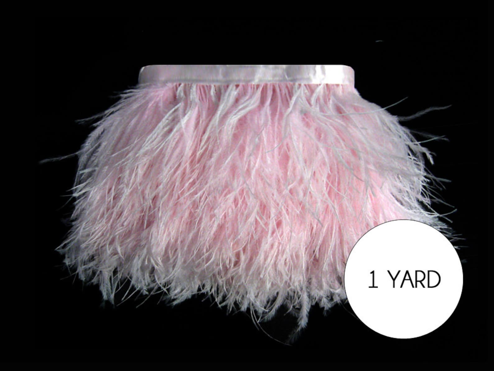 Pink Ostrich Fringe 1 Yard Baby Pink Ostrich Fringe Trim | Etsy