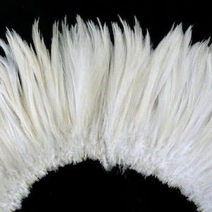 Rooster Hackle, 4 Inch Strip NATURAL WHITE Strung Rooster Neck Hackle ...
