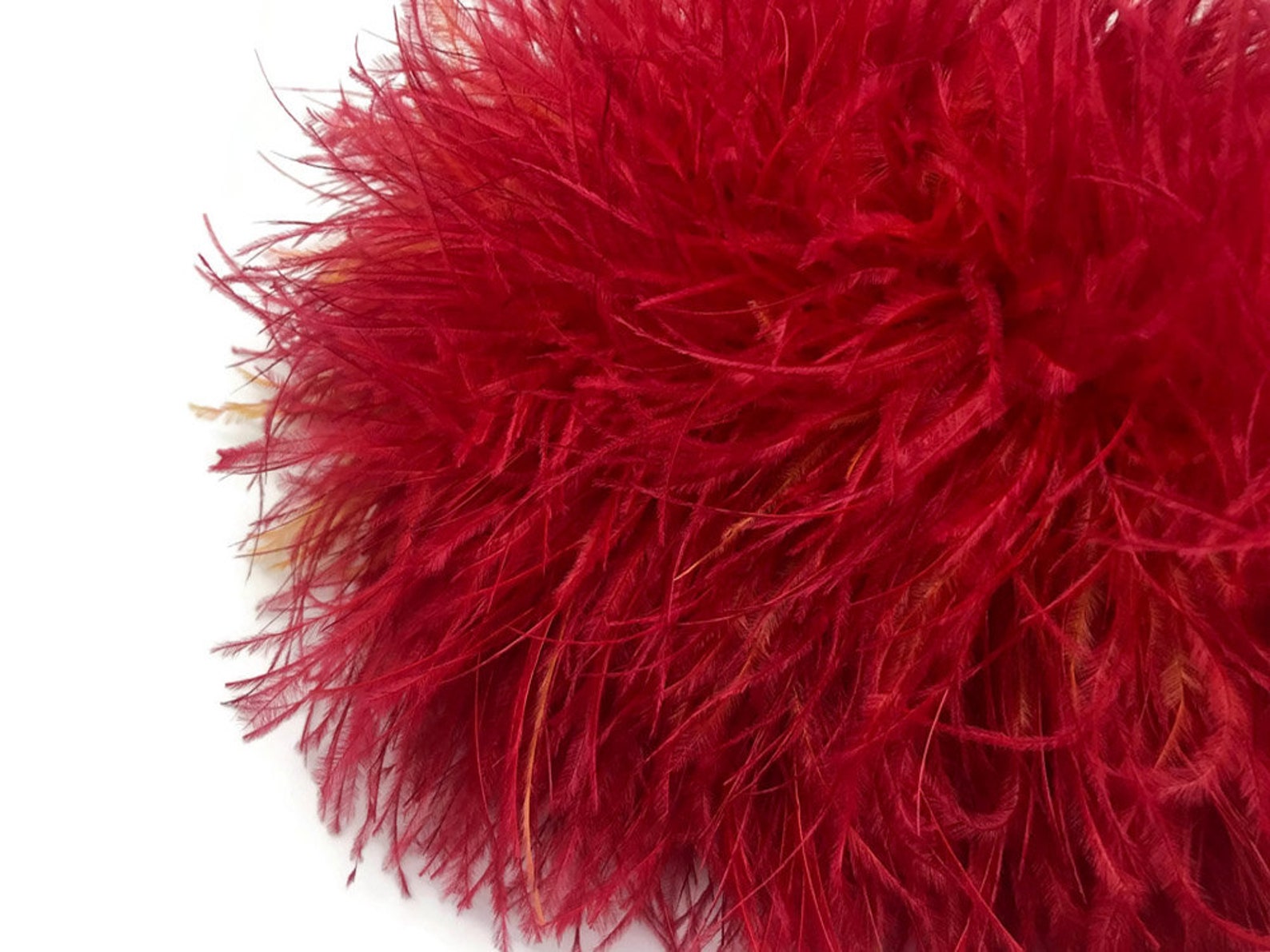 Red Ostrich Feathers, 1 Yard - Sunset Orange Ombre Ostrich Fringe Trim ...