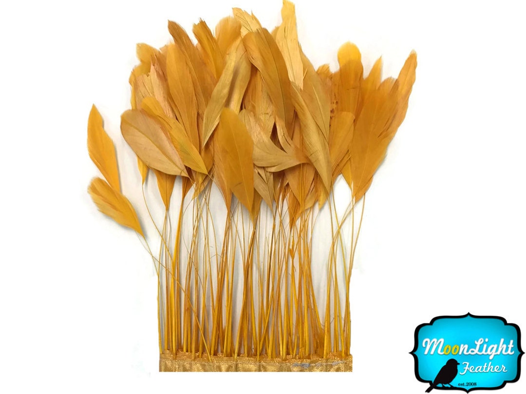 USA SELLER, 1 Yard - Golden Yellow Stripped Rooster Coque Tail ...