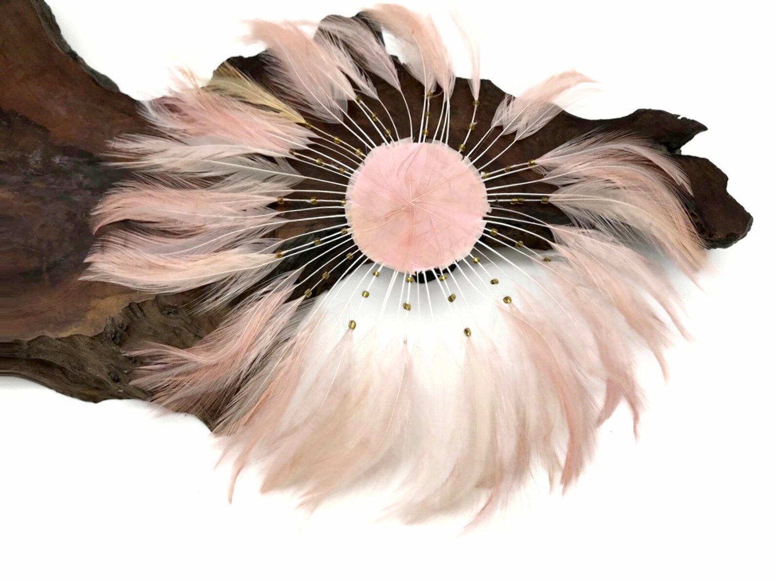 Stripped Feather Pad 1 Piece Champagne Whole Beaded - Etsy