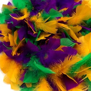 Large Feather Boas, 2 Yards - Mardi Gras Multicolor Turkey Flat ...