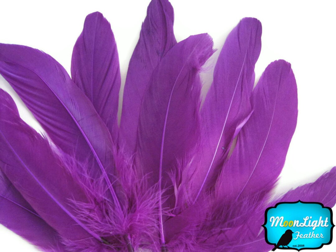 Purple Goose Feathers, 1/4 Lb - PURPLE Goose Satinettes Loose Feathers ...
