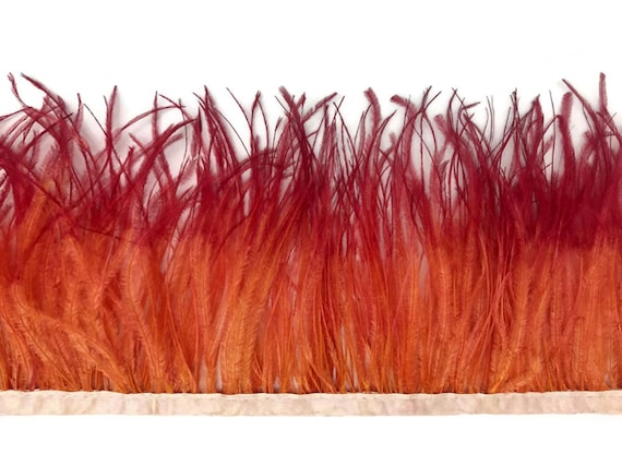 Red Ostrich Feathers 1 Yard Sunset Orange Ombre Ostrich Fringe Trim Wholesale Feather bulk 4872 Etsy Canada