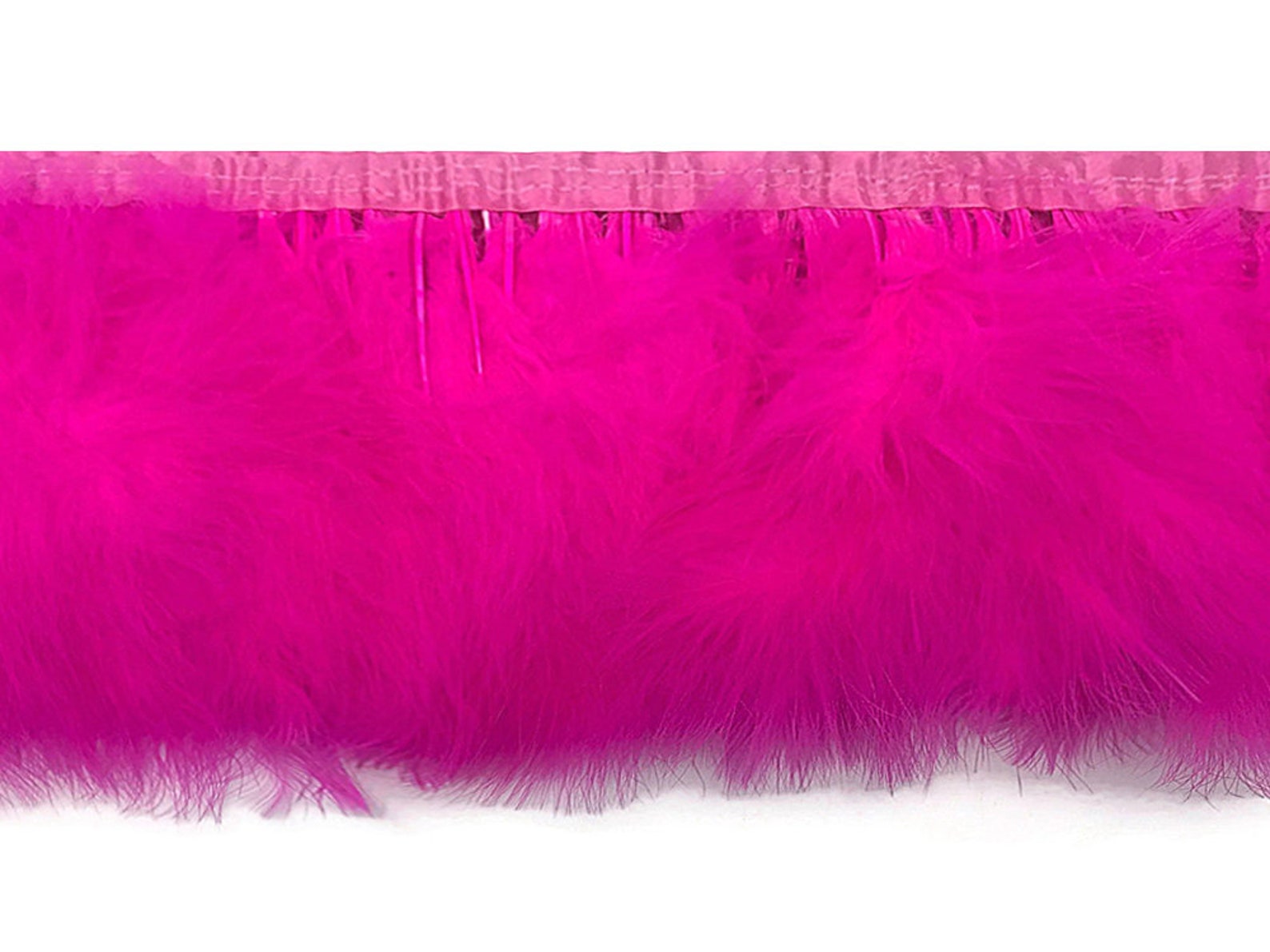 1 Yard - Hot Pink Marabou Turkey Fluff Feather Fringe Trim Craft Prom ...