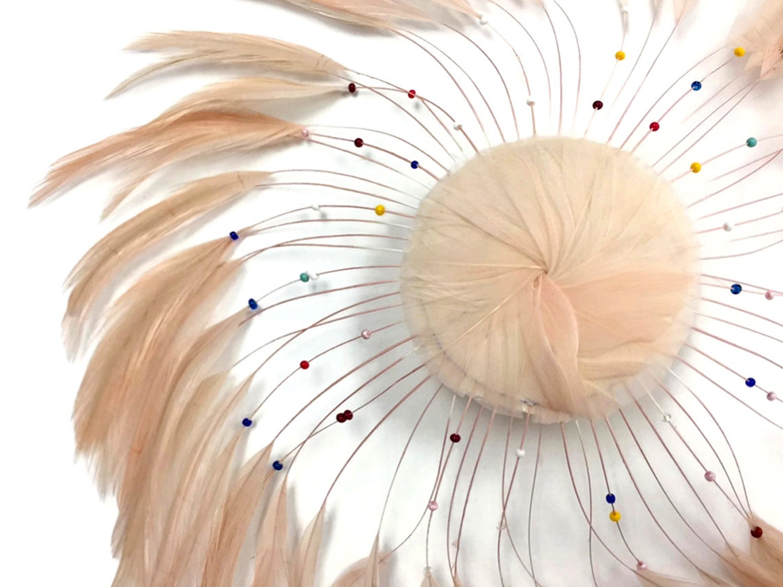 Stripped Feather Pad 1 Piece Champagne Whole Beaded - Etsy