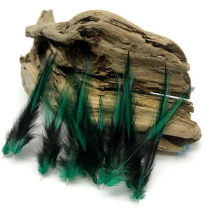 Raindrop Feathers, 10 Pieces - Peacock Green Dyed BLW Laced Short ...