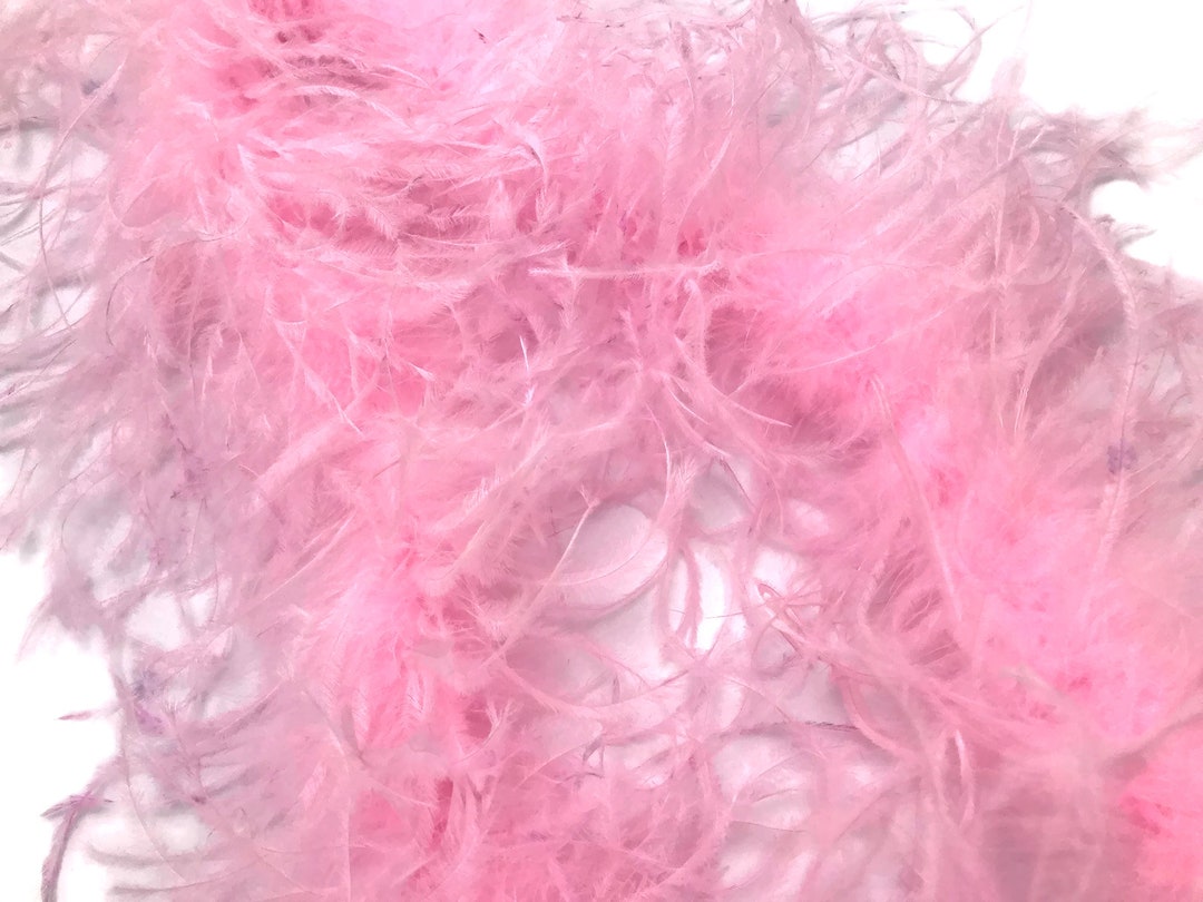 Ostrich Boa, 2 Yards - Light Pink 2 Ply Ostrich Feather Medium Weight ...