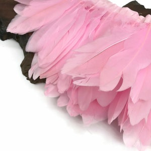 Goose Feather Trim, 1 Yard - Light Pink Dyed Goose Pallet Parried ...
