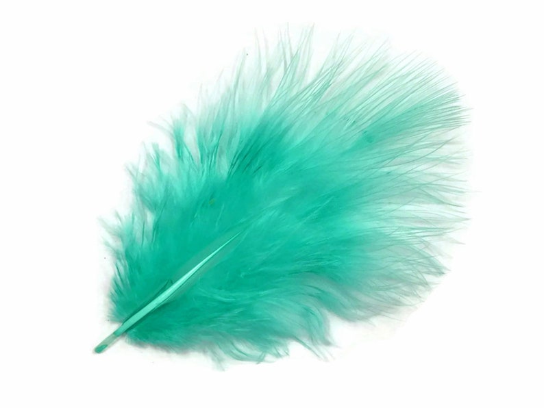 Fluffy Feather, 1 Pack - Aqua Blue Turkey Marabou Short Down Fluff ...