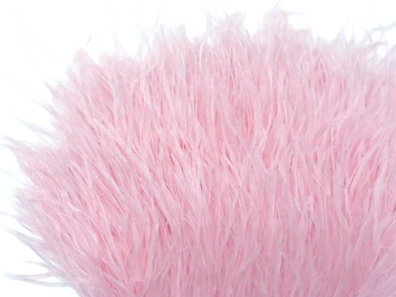Baby Pink Ostrich Fringe, 6 Inch Strip - Light Pink Ostrich Fringe Trim ...