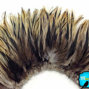 Venta por mayor plumas de gallo, 1 yarda Natural tejón oro encadenado ...