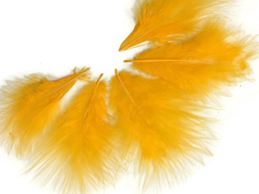 Fluffy Feathers, 1 Pack - Golden Yellow Turkey Marabou Short Down Fluff ...