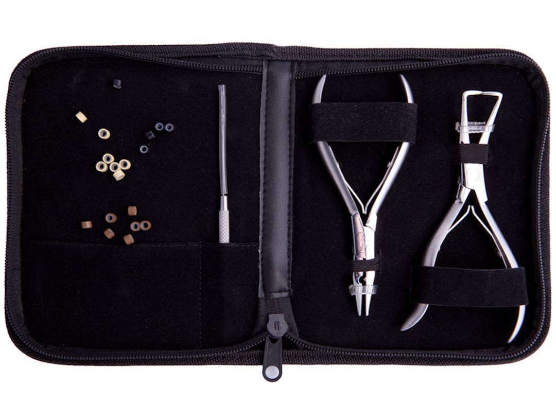 Salon Tool Kit - for Complete Hair and Feather Extension Installation ...