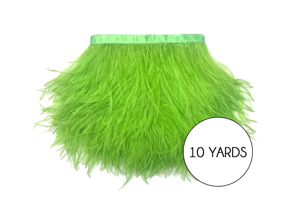 Ostrich Fringe 10 Yards Lime Green Ostrich Fringe Trim Wholesale Feather bulk Craft Supply 4523 Etsy UK