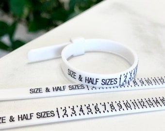 Ring Sizer, Plastic Ring Size Finder, US Whole and Half Sizes, Reusable ...