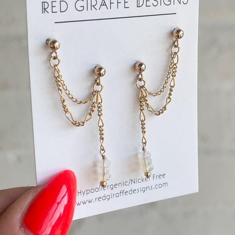 Connected Earrings - Etsy