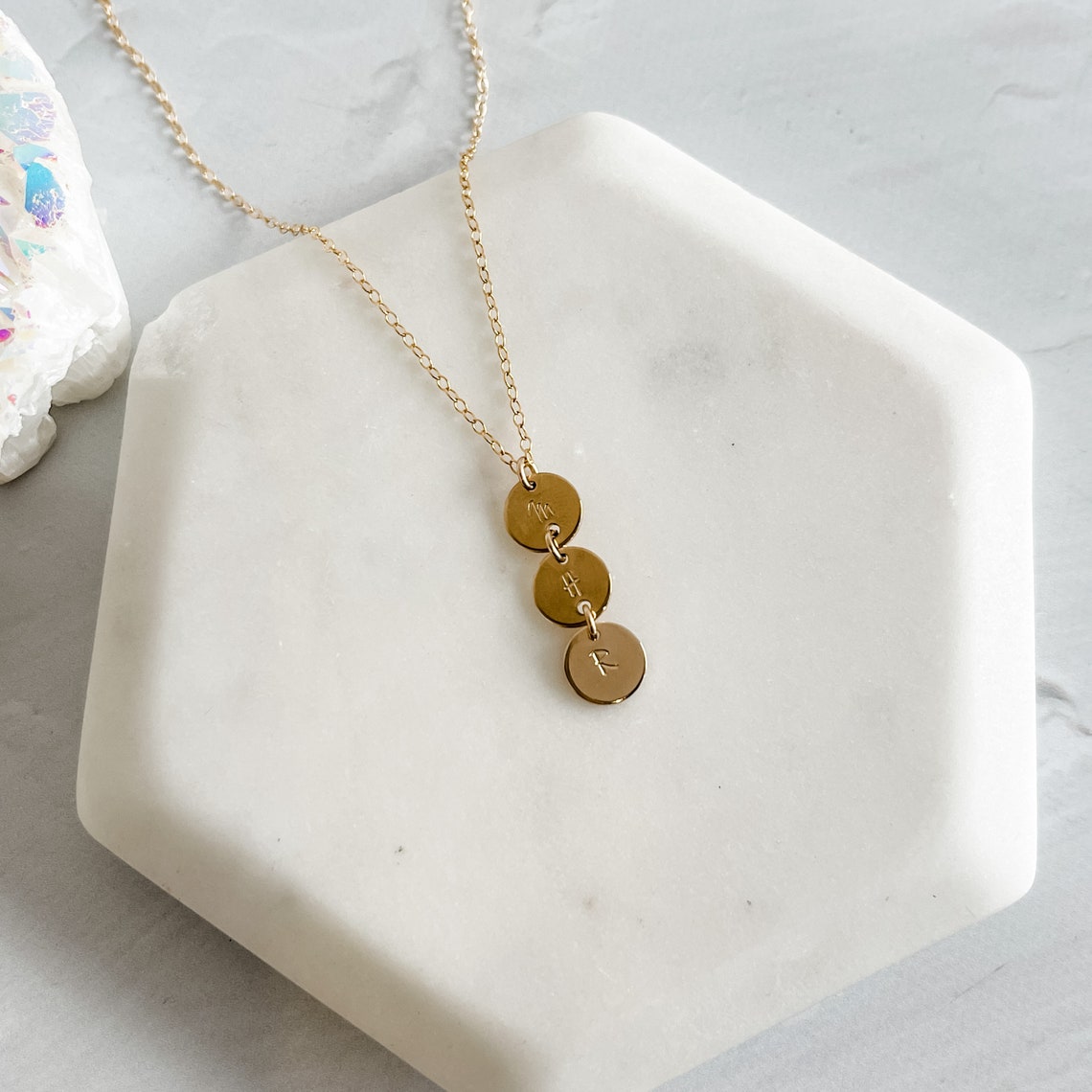 Customizable Stacked Disc Necklace | Sterling Silver, Gold Filled - Etsy