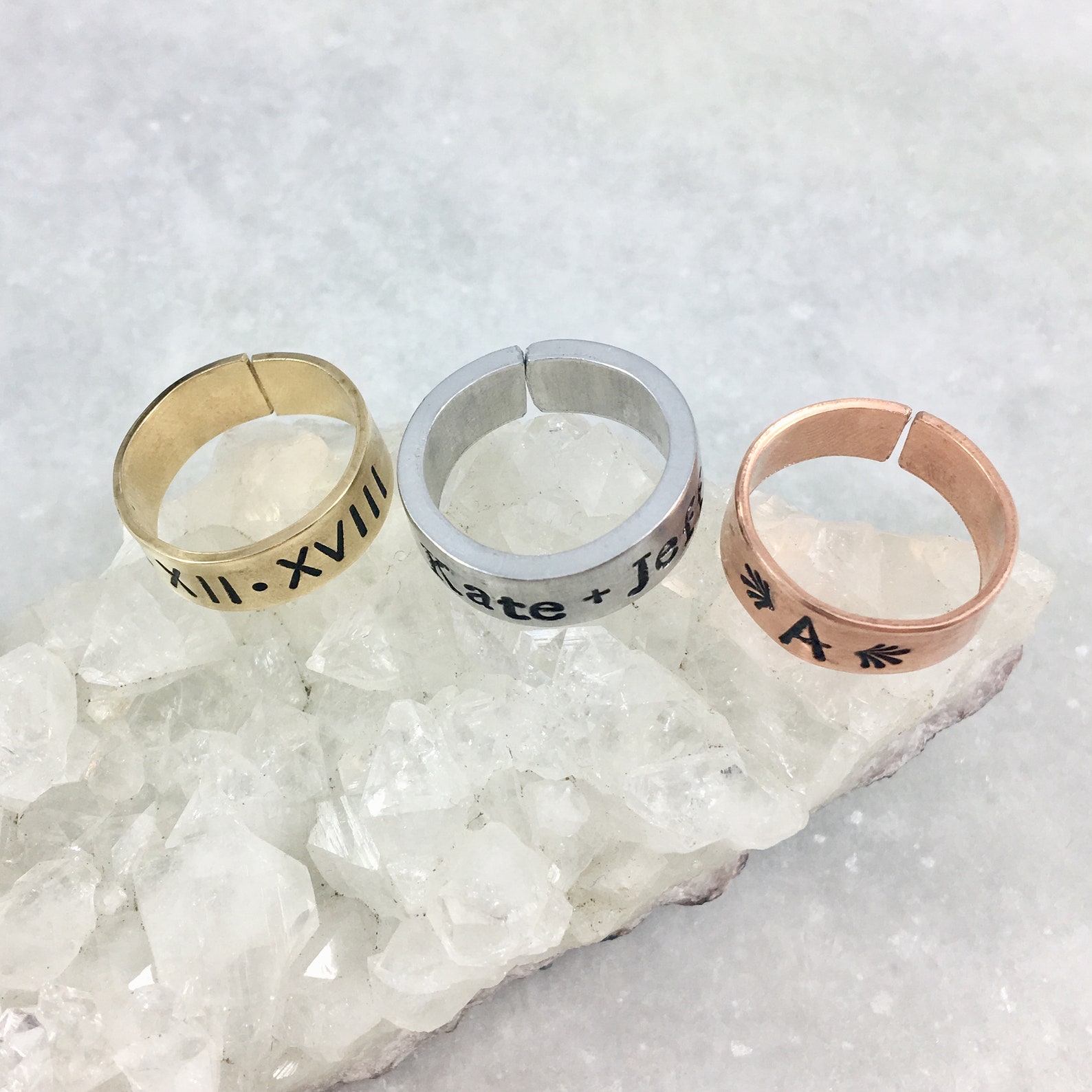 Customizable Ring 1/4 Band Personalized Brass - Etsy
