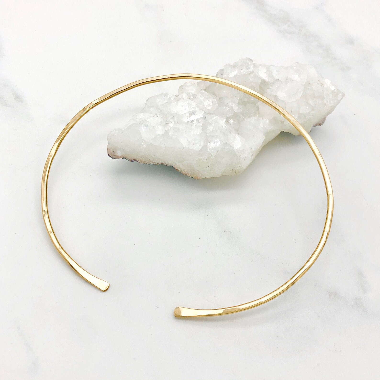 Simple Hammered Wire Choker 14k Gold Filled Sterling | Etsy