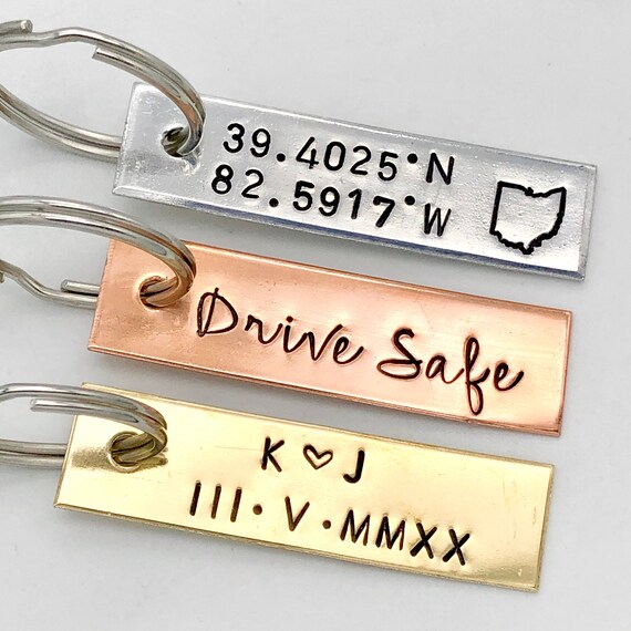 Custom Stamped Keychain - Etsy
