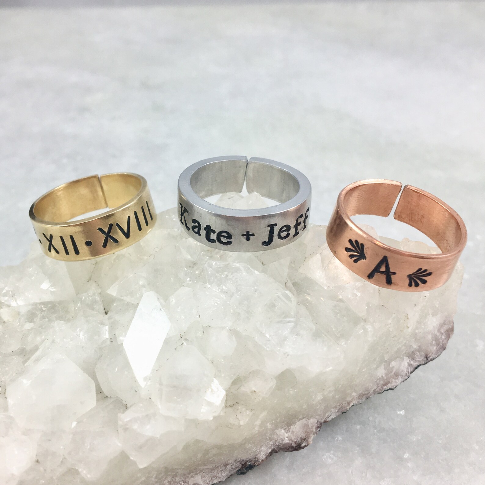 Customizable Ring 1/4 Band Personalized Brass - Etsy