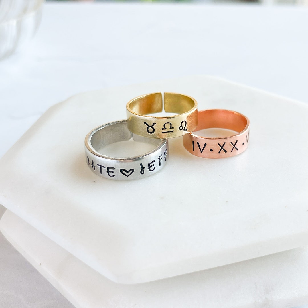 Customizable Ring | 1/4" Band | Personalized | Brass | Aluminum ...