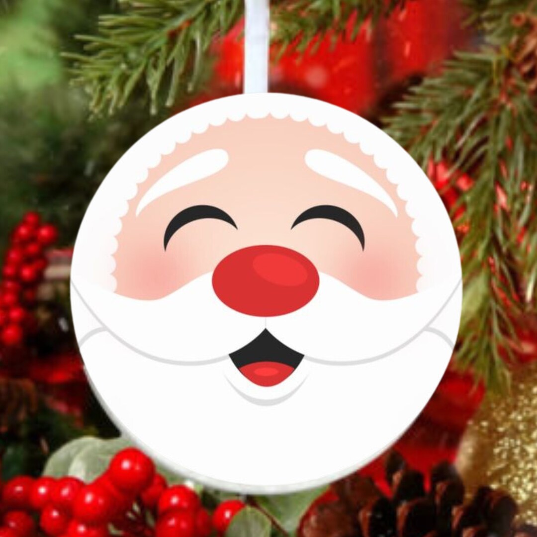 Santa Face Ceramic Ornament - Etsy