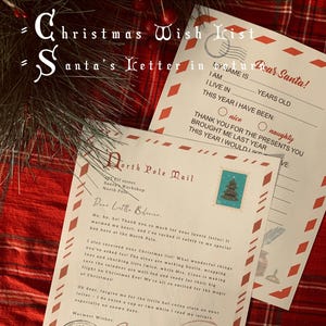 Printable Letter From Santa and Christmas Wish List I Instant Download ...