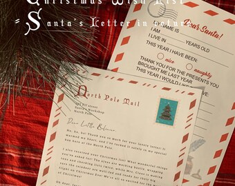 Printable Letter From Santa and Christmas Wish List I Instant Download ...