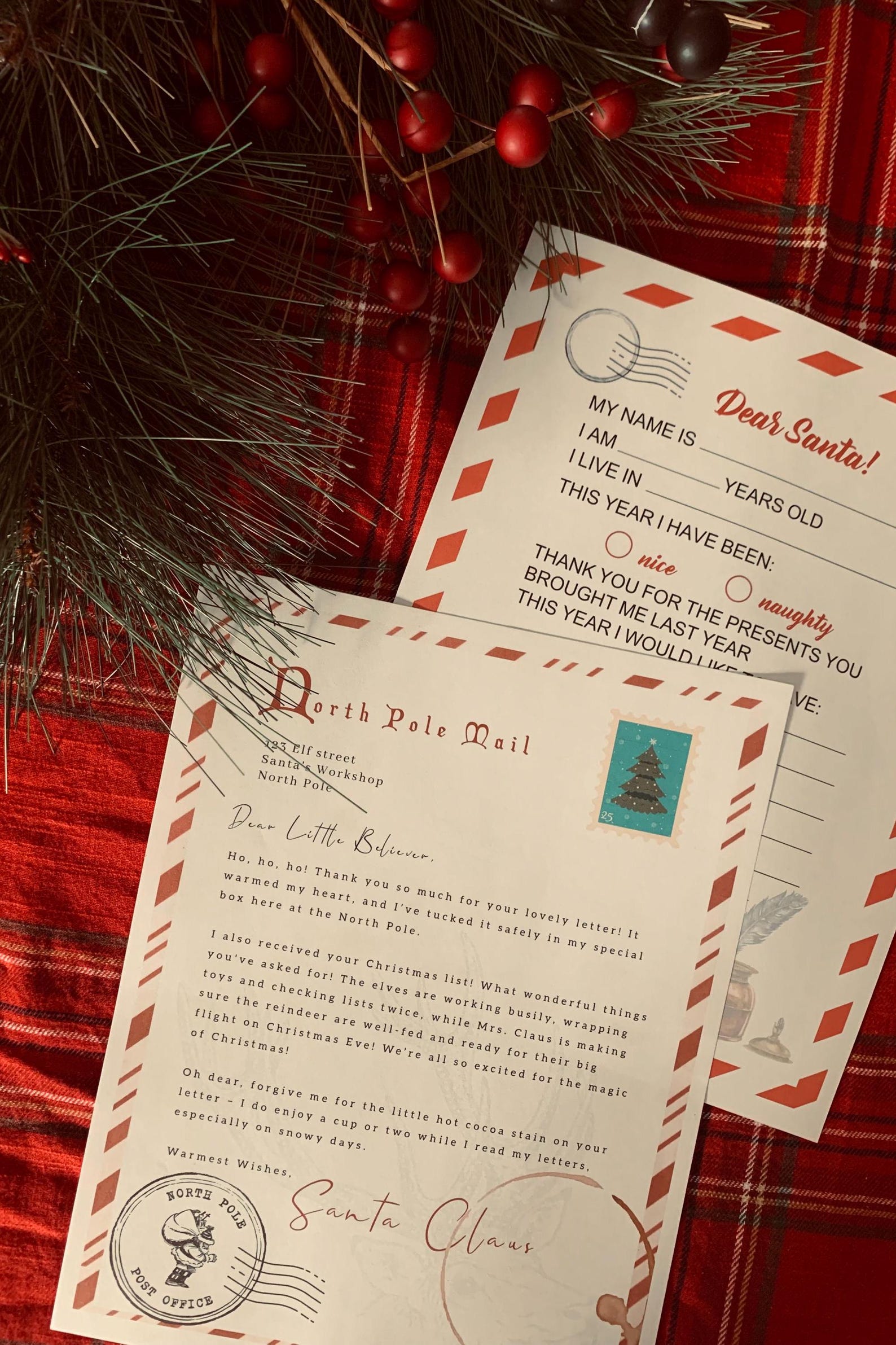 Printable Letter From Santa and Christmas Wish List I Instant Download ...