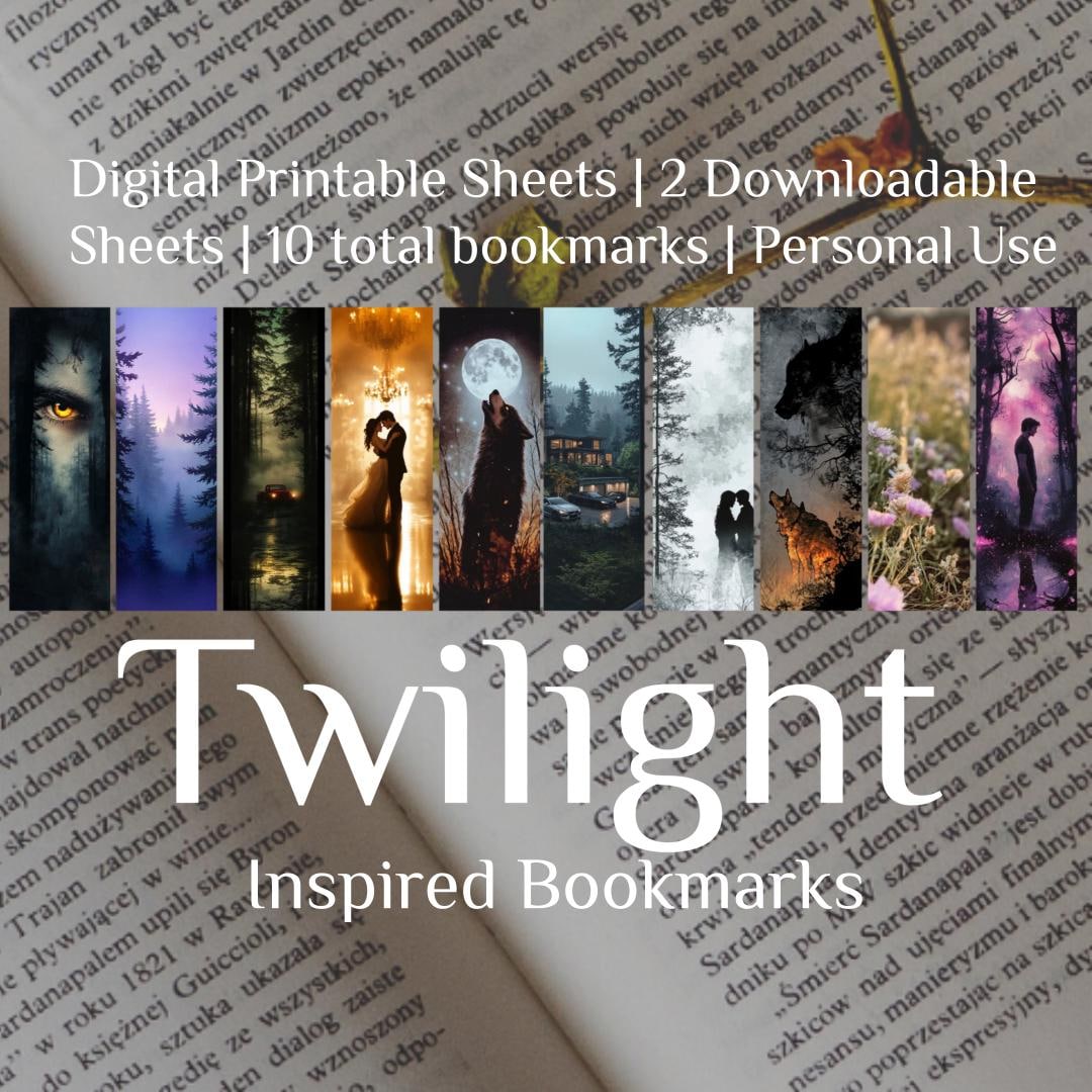 Twilight Saga-inspired Printable Bookmarks – Digital Download (2 High-quality Sheets) - Etsy