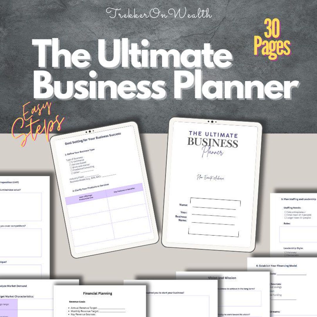 Ultimate Business Planner Printable Editable PDF Goal Setting ...