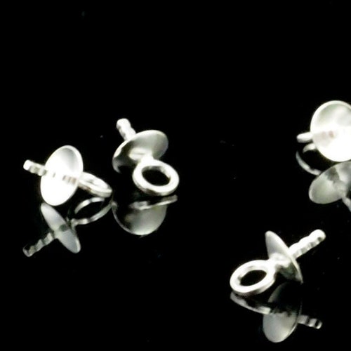 4 Sterling Silver Screw Eyes 7mm X 4mm - Etsy