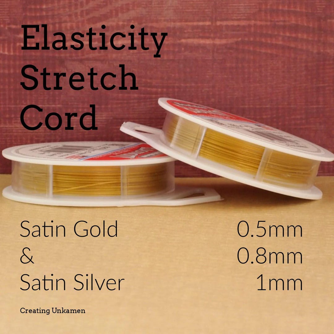 Elasticity Stretch Cord - Satin Gold or Silver Color - 3 Sizes ...