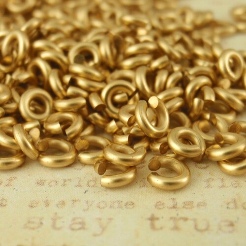 100 Handmade Matte Solid Brass Jump Rings You Choose Gauge - Etsy