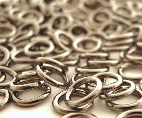 100 Soldered Closed Jump Rings 18 Gauge 8mm OD You Pick Gunmetal ...