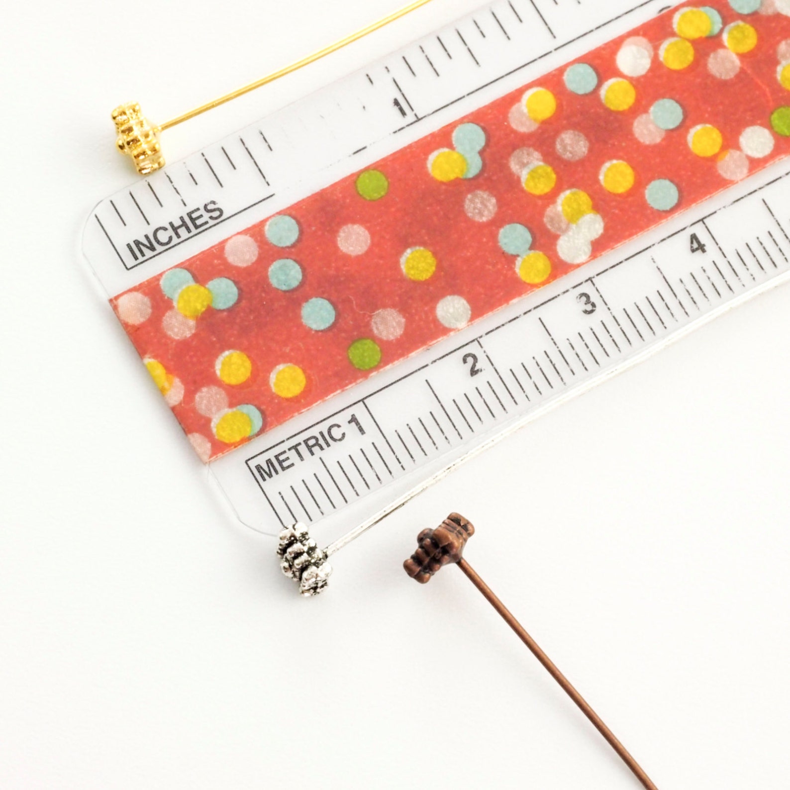 15 Fancy Square Head Pins 21 Gauge 2 Inches Long 5mm - Etsy