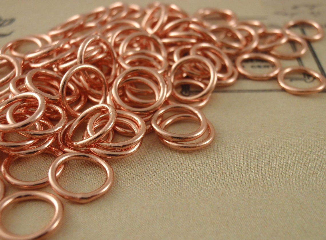 100 Soldered Closed Copper Jump Rings 18 or 20 Gauge in Your - Etsy