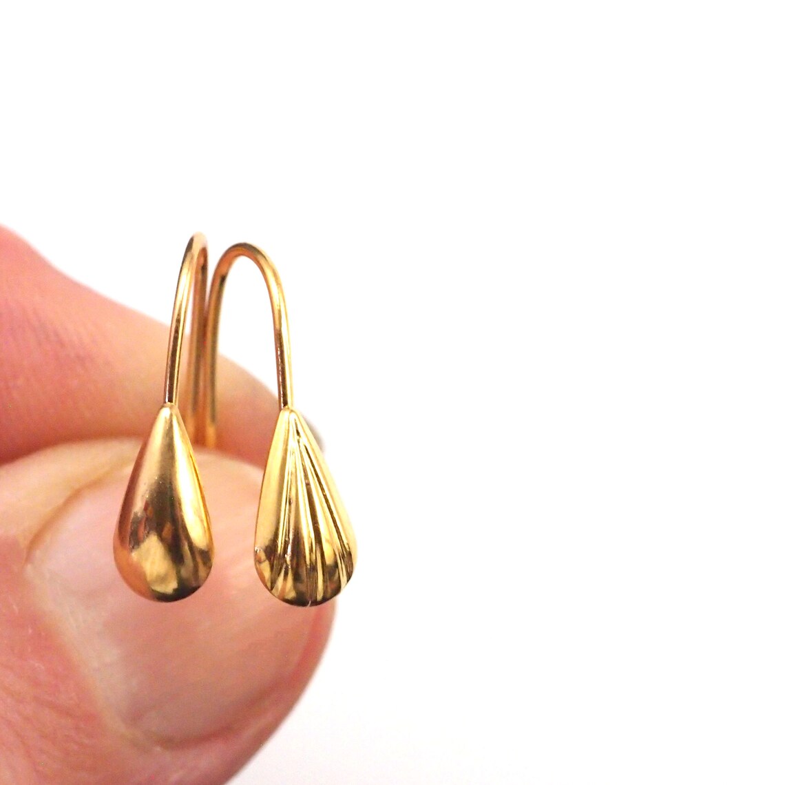 Large Teardrop Ear Wires 2 Styles in Silver or Gold Plated - Etsy