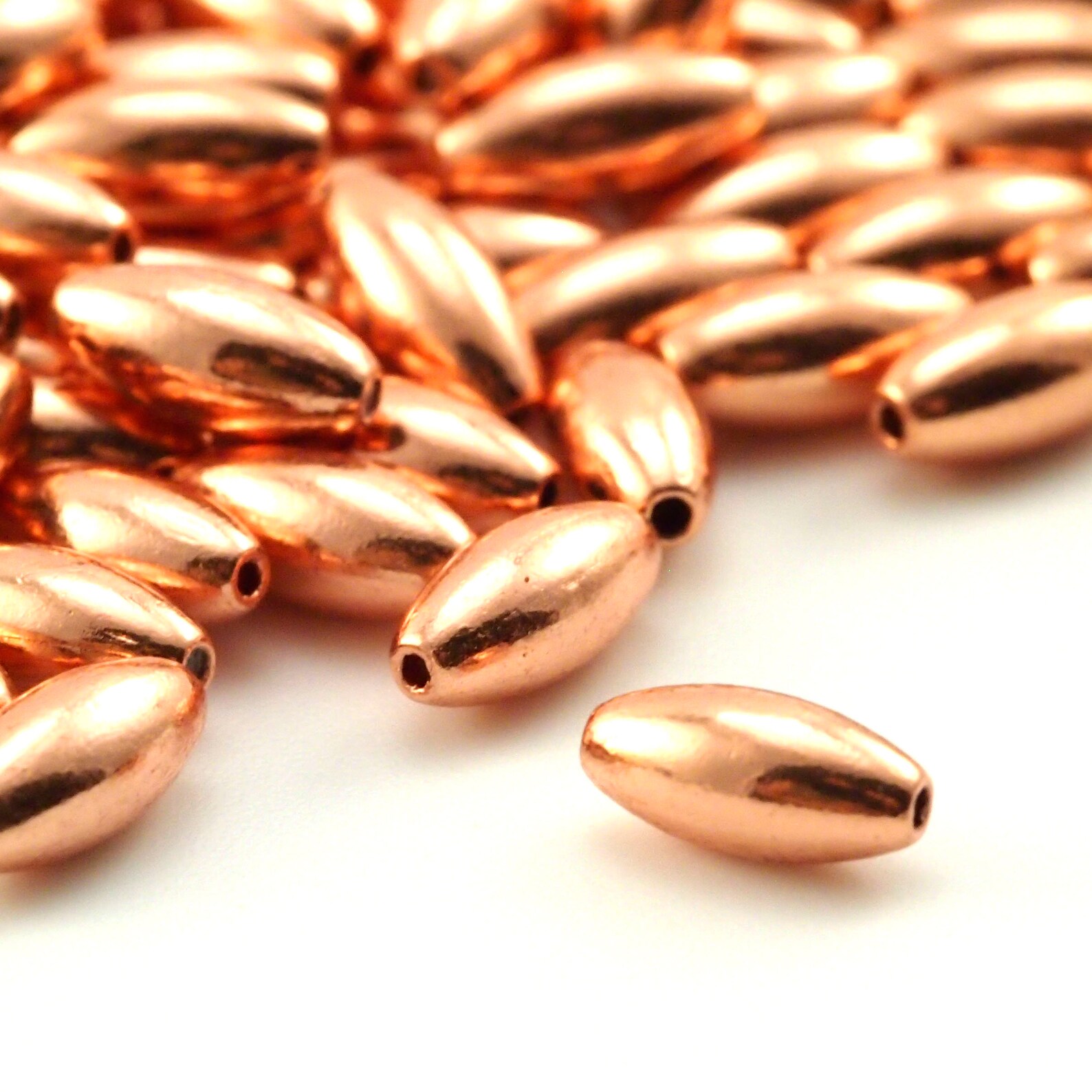 50 Smooth Oval Copper Beads Clear Coated to Prevent Tarnish - Etsy