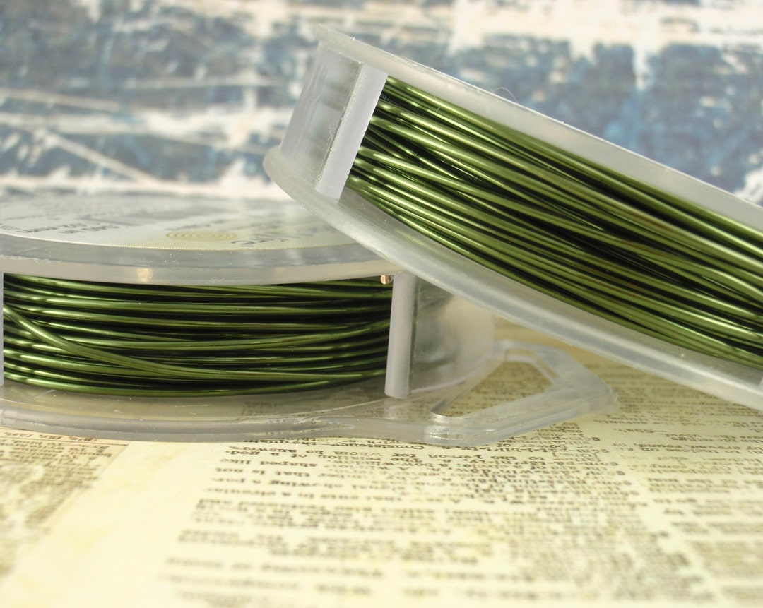 Olive Artistic Wire - Permanently Colored - 18, 20, 22, 24, 26 Gauge ...