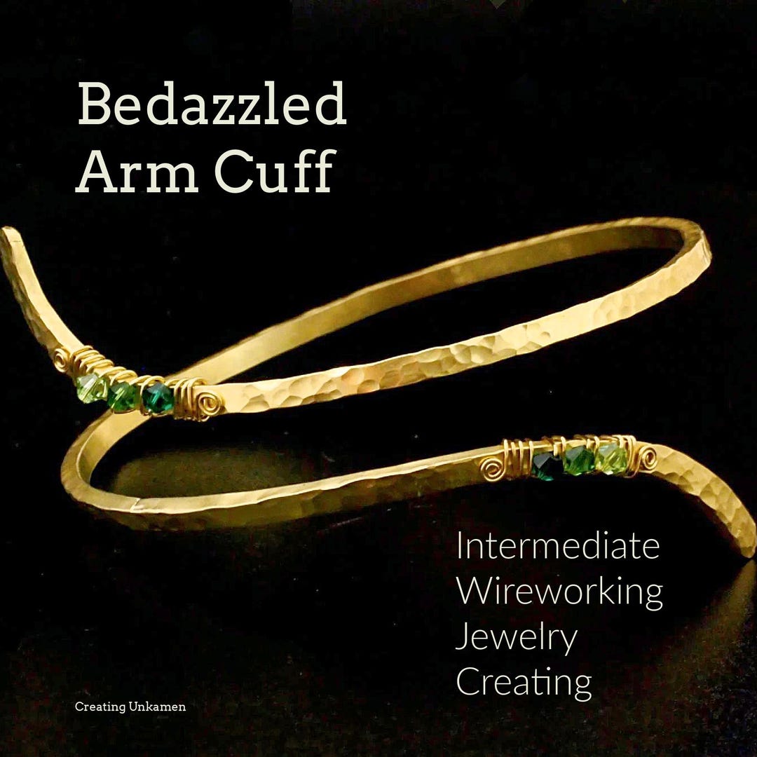 Tutorial Bedazzled Brass Arm Cuff Intermediate Jewelry Creating - Etsy