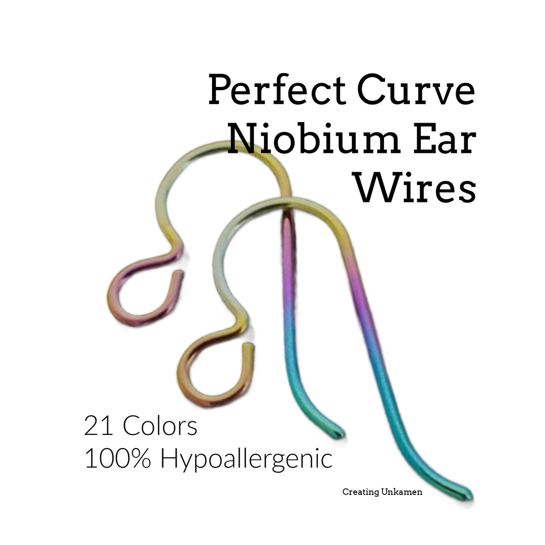2 Pairs Perfect Curve Hypoallergenic Niobium Ear Wires in 21 Amazing ...