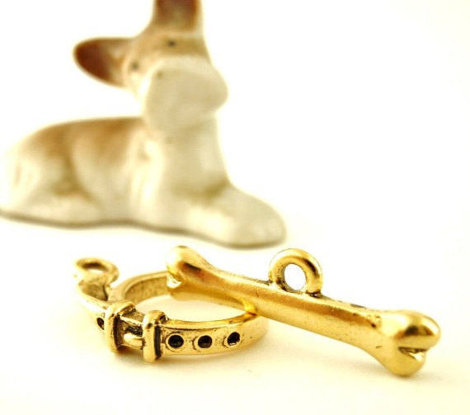 1 Toggle Clasp Dog Collar and Bone 18mm X 16mm in Antique - Etsy