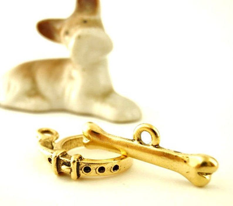 1 Toggle Clasp Dog Collar and Bone 18mm X 16mm in Antique - Etsy