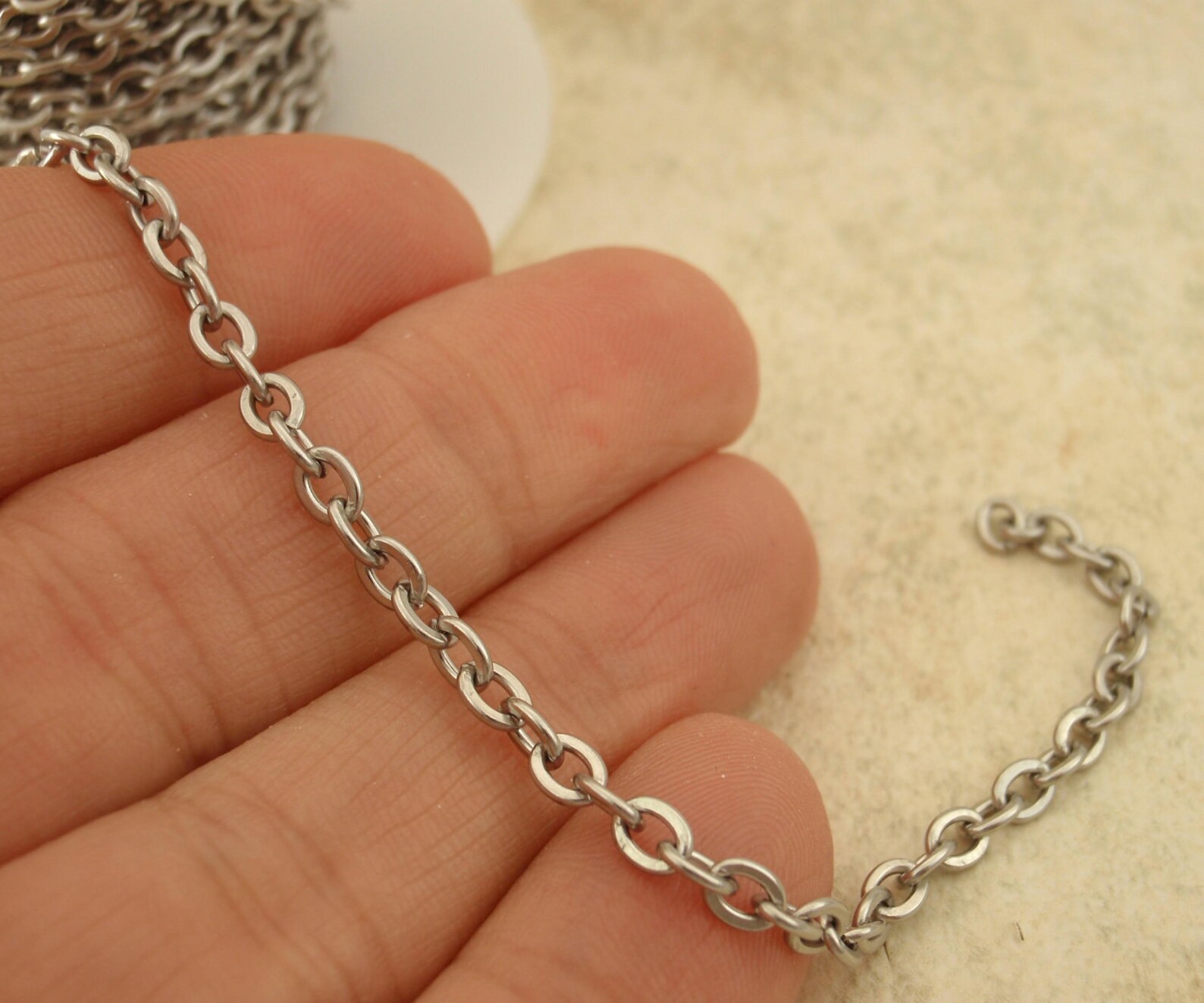 Chain Stainless Steel 3.3mm Links -316L - Top Shelf - by the Foot or ...