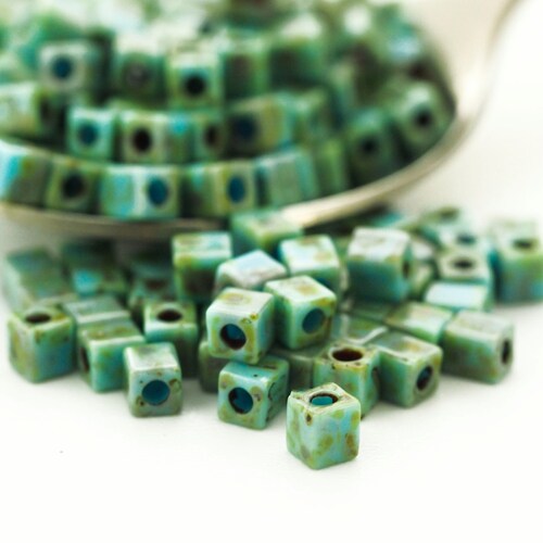 Turquoise Blue Picasso Miyuki Magatama Beads 4mm X 7mm - Etsy