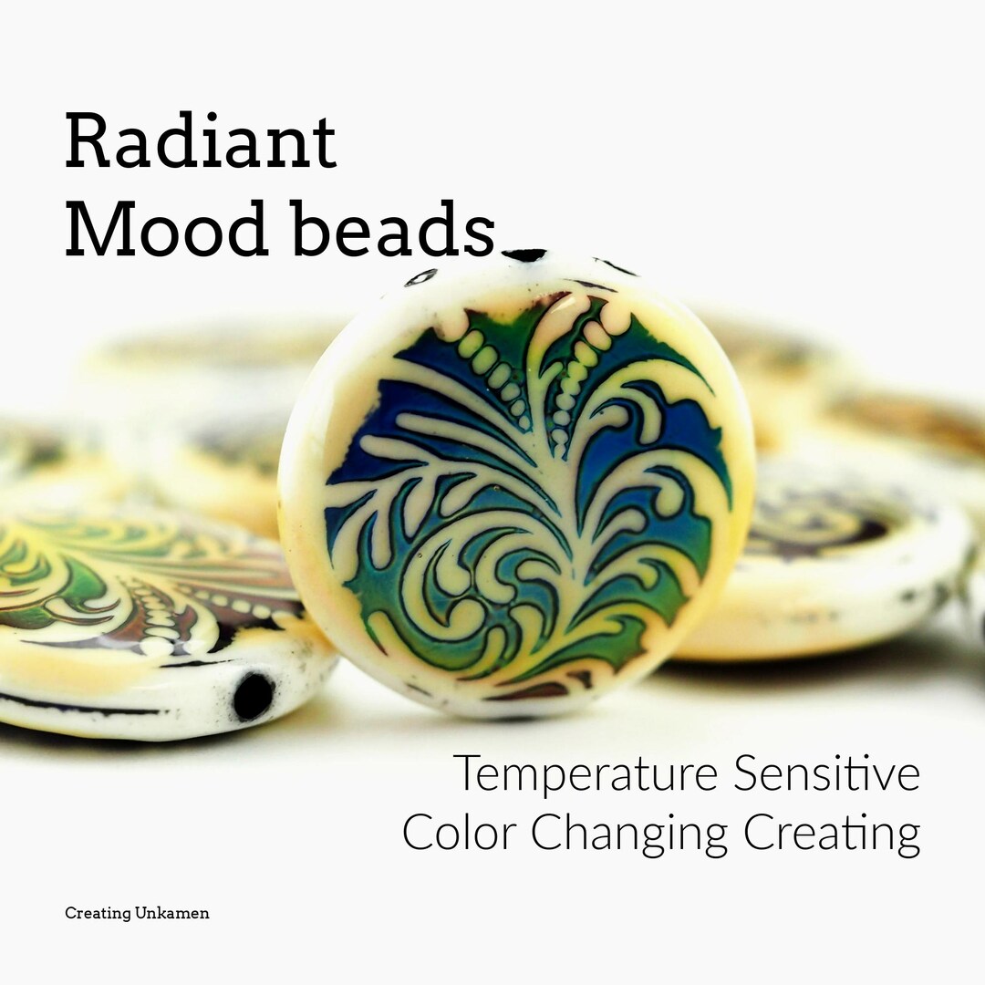 4 - 23mm Mood Beads - Radiant Rouge or Radiant Blue - Temperature ...